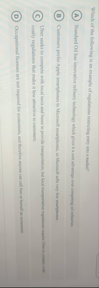 Solved Which of the following is an example of regulations | Chegg.com