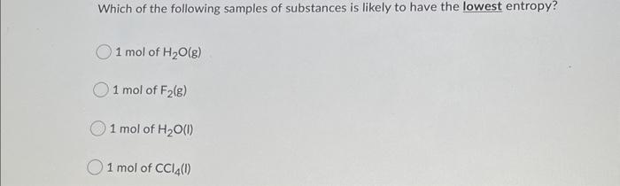 Solved Which of the following samples of substances is | Chegg.com