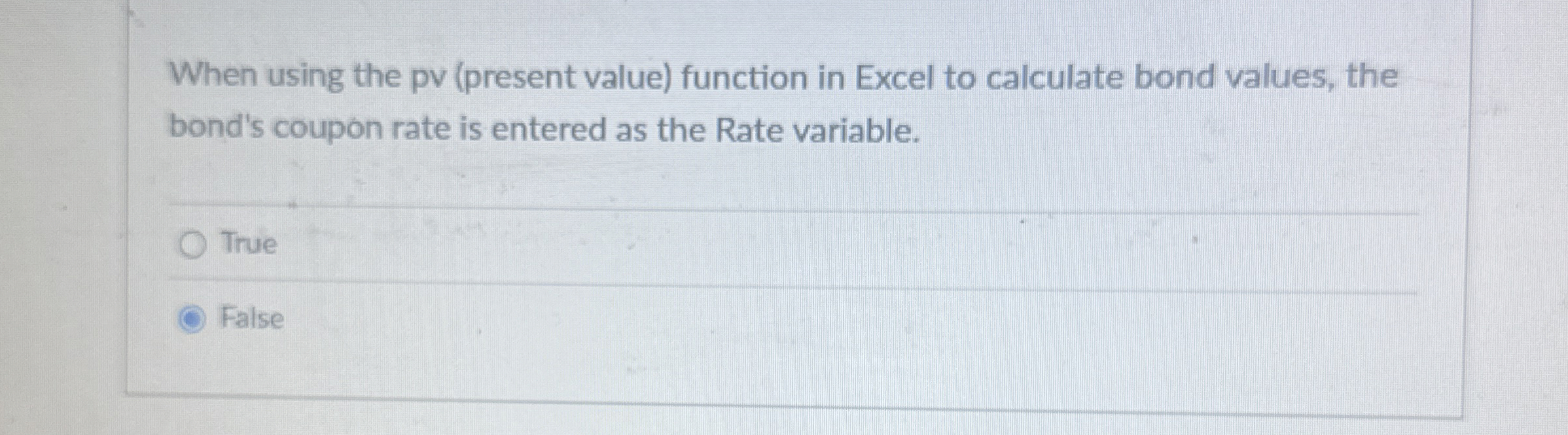 Solved When using the pv (present value) ﻿function in Excel | Chegg.com