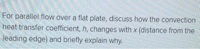 Solved For parallel flow over a flat plate, discuss how the | Chegg.com