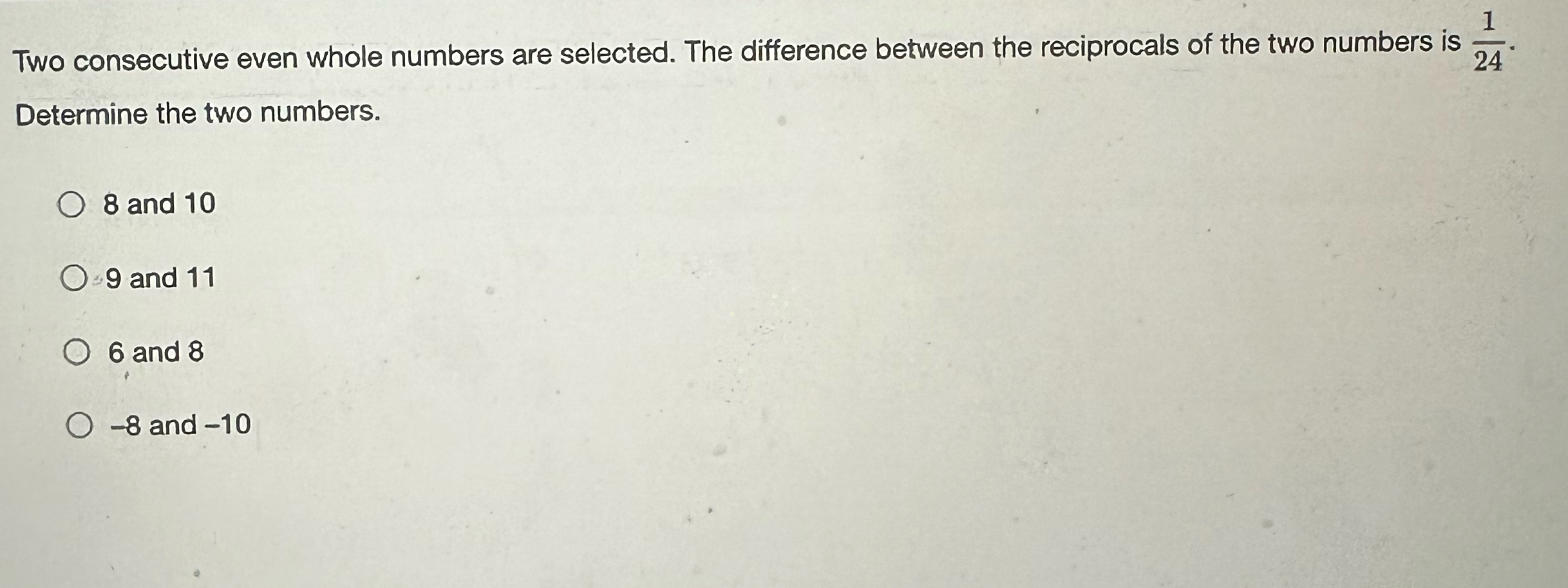 Solved Two consecutive even whole numbers are selected. The | Chegg.com