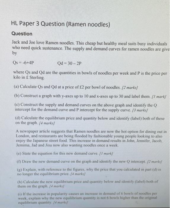 Solved HL Paper 3 Question (Ramen noodles) Question Jack and | Chegg.com