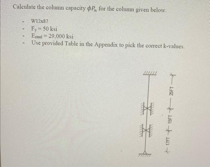 Solved Calculate the column capacity ϕPn for the column | Chegg.com