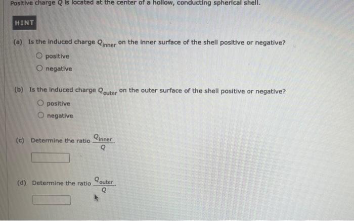 Solved Positive charge Q is located at the center of a | Chegg.com