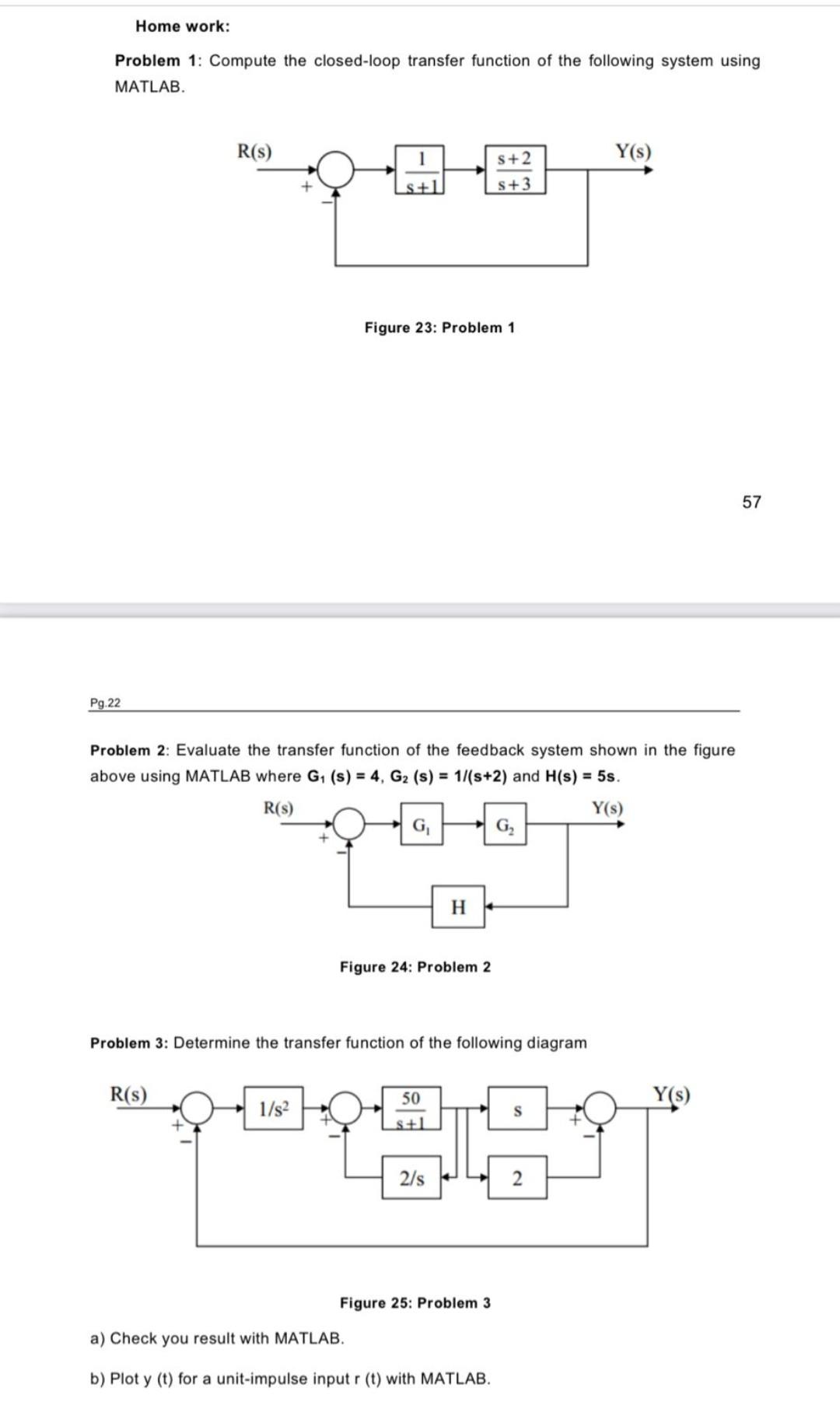 Solved Home work: Problem 1: Compute the closed-loop | Chegg.com