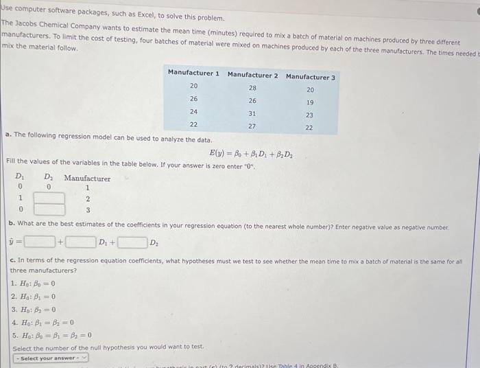 Solved Use computer software packages, such as Excel, to | Chegg.com
