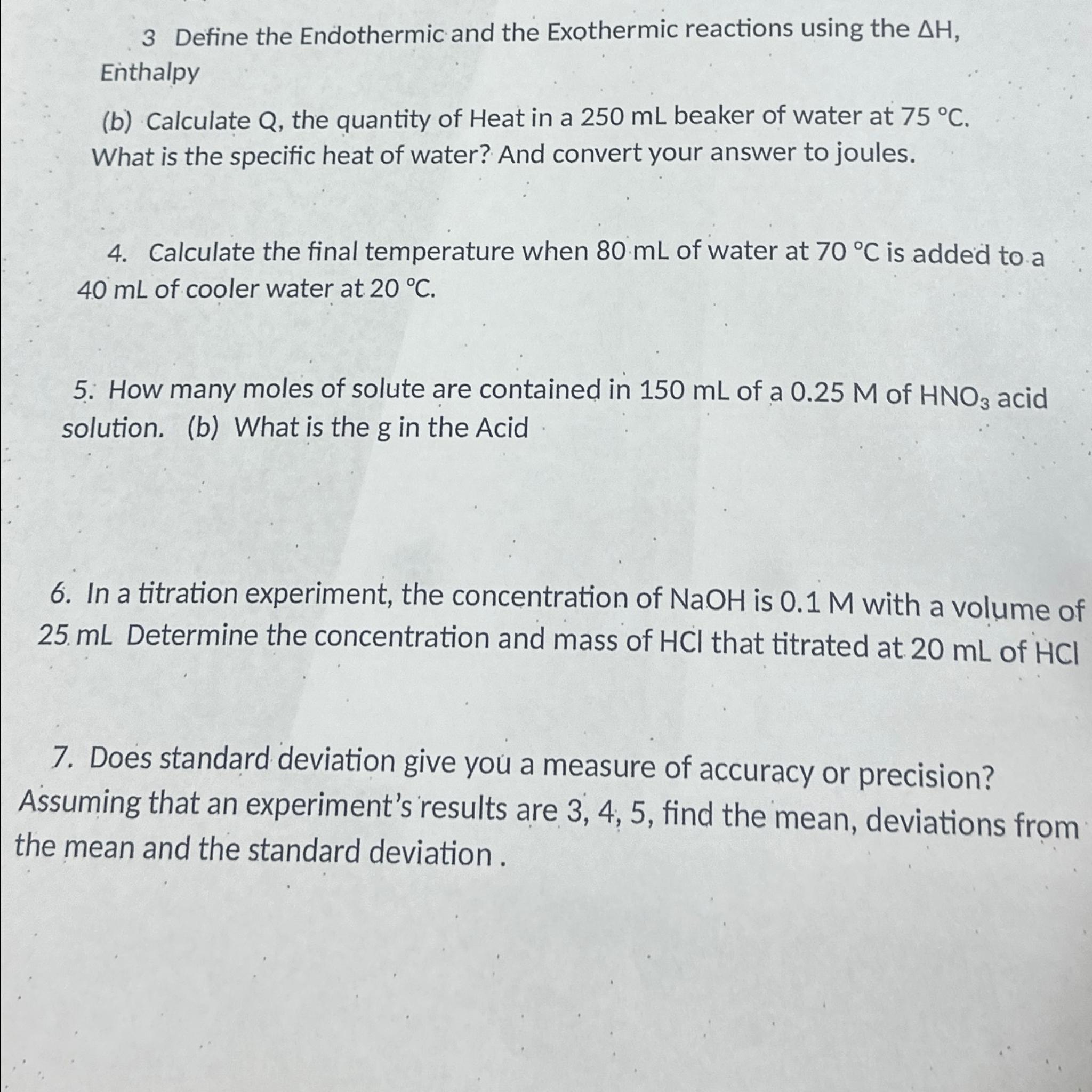 Solved 3 ﻿Define the Endothermic and the Exothermic | Chegg.com