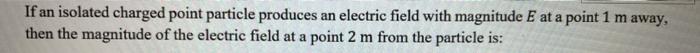 Solved If an isolated charged point particle produces an | Chegg.com