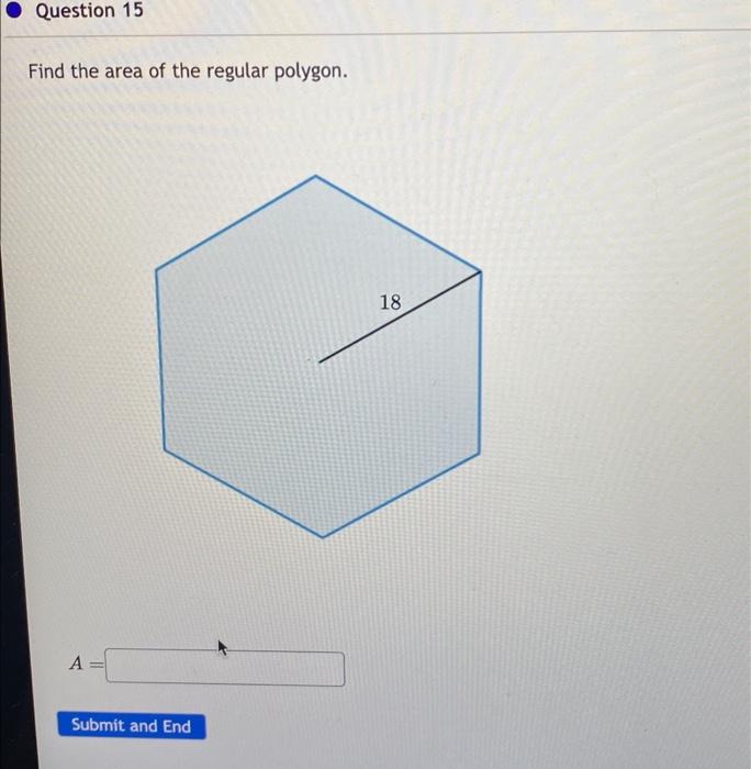 Solved Find the area of the regular polygon. | Chegg.com
