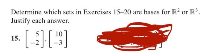 Solved Determine which sets in Exercises 15-20 are bases for | Chegg.com