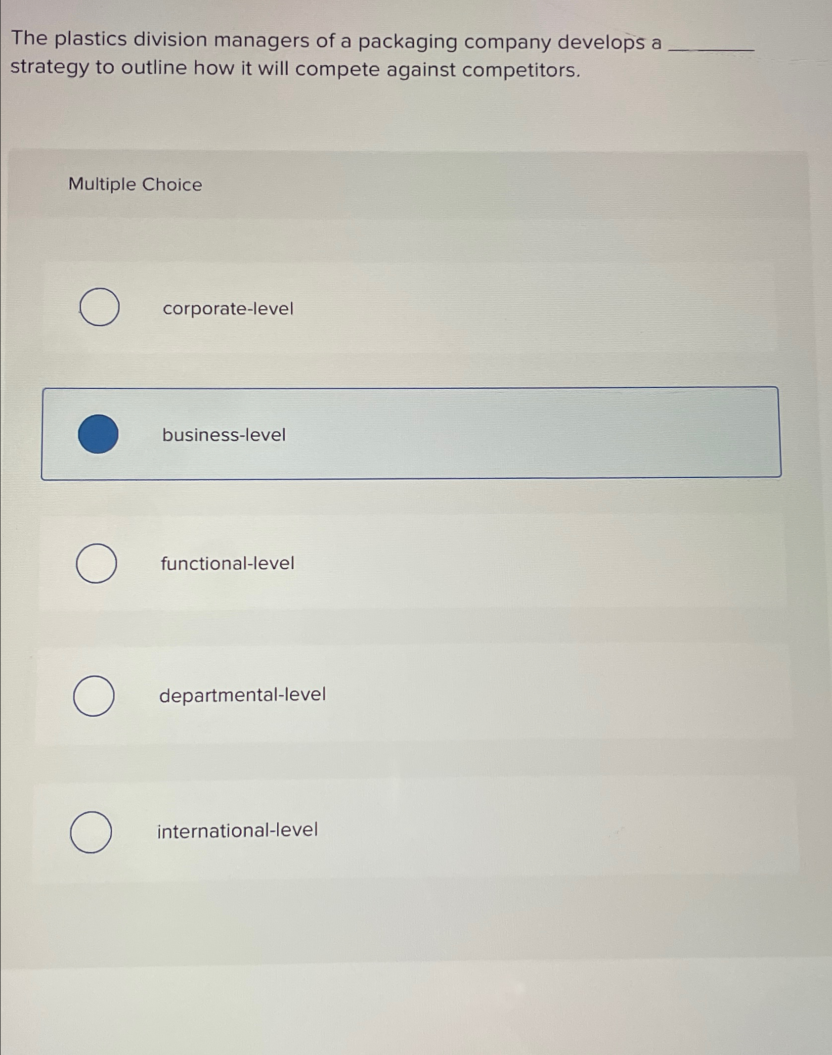 Solved The plastics division managers of a packaging company | Chegg.com