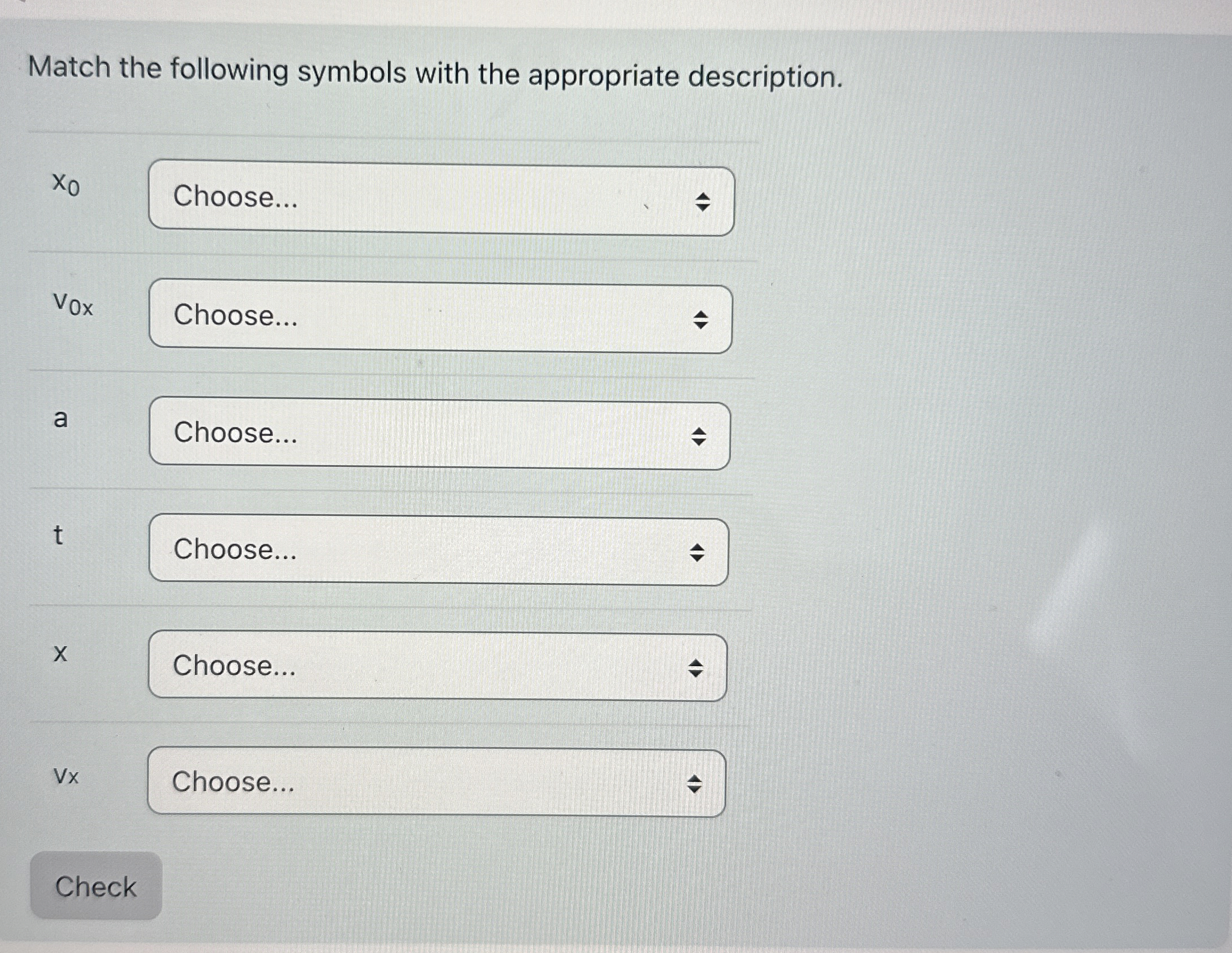 Solved Match the following symbols with the appropriate | Chegg.com