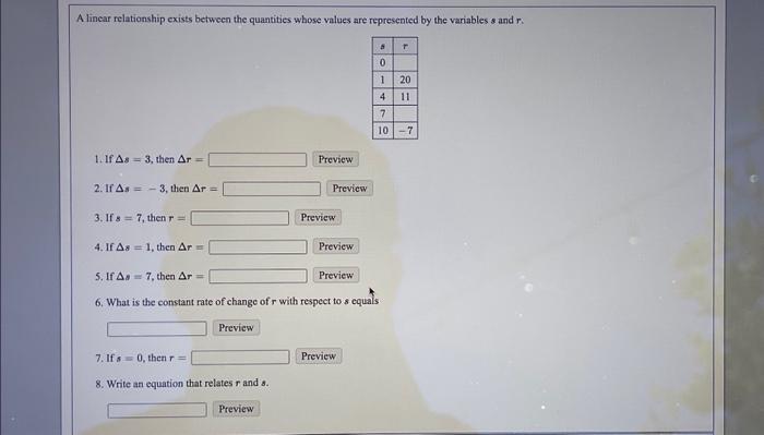Solved A linear relationship exists between the quantities | Chegg.com