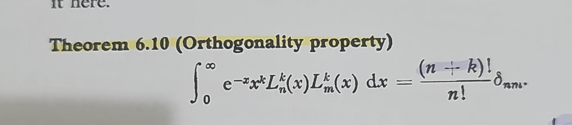 Solved Theorem 6.10 (Orthogonality property) | Chegg.com