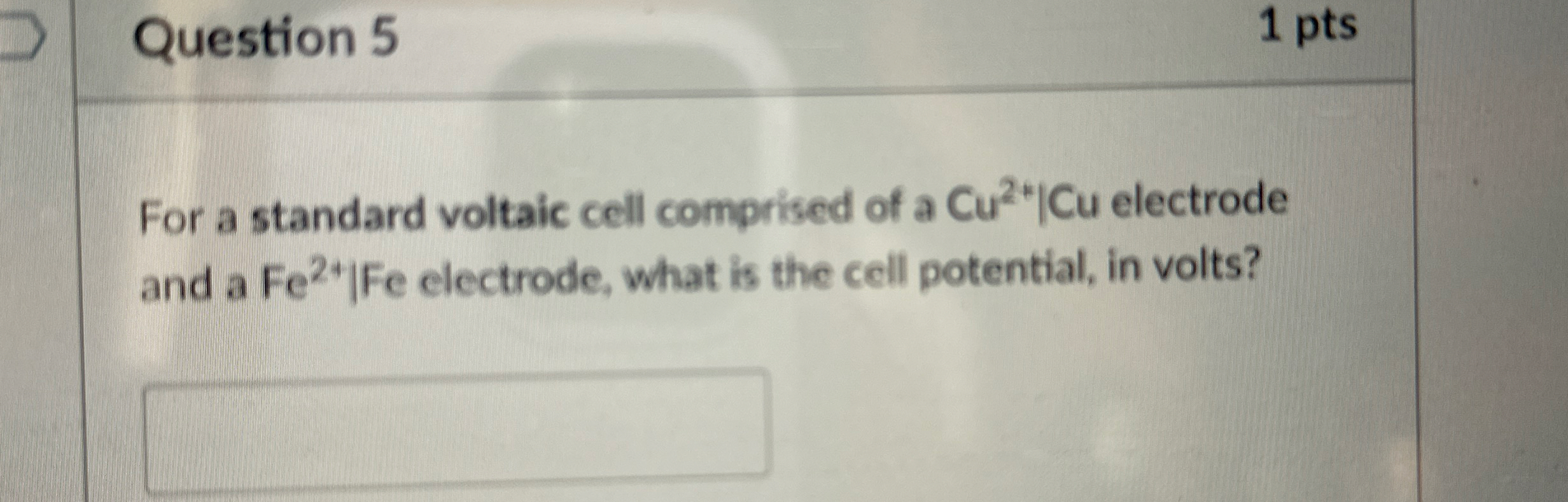Solved Question 51 ﻿ptsFor a standard voltaic cell comprised | Chegg.com
