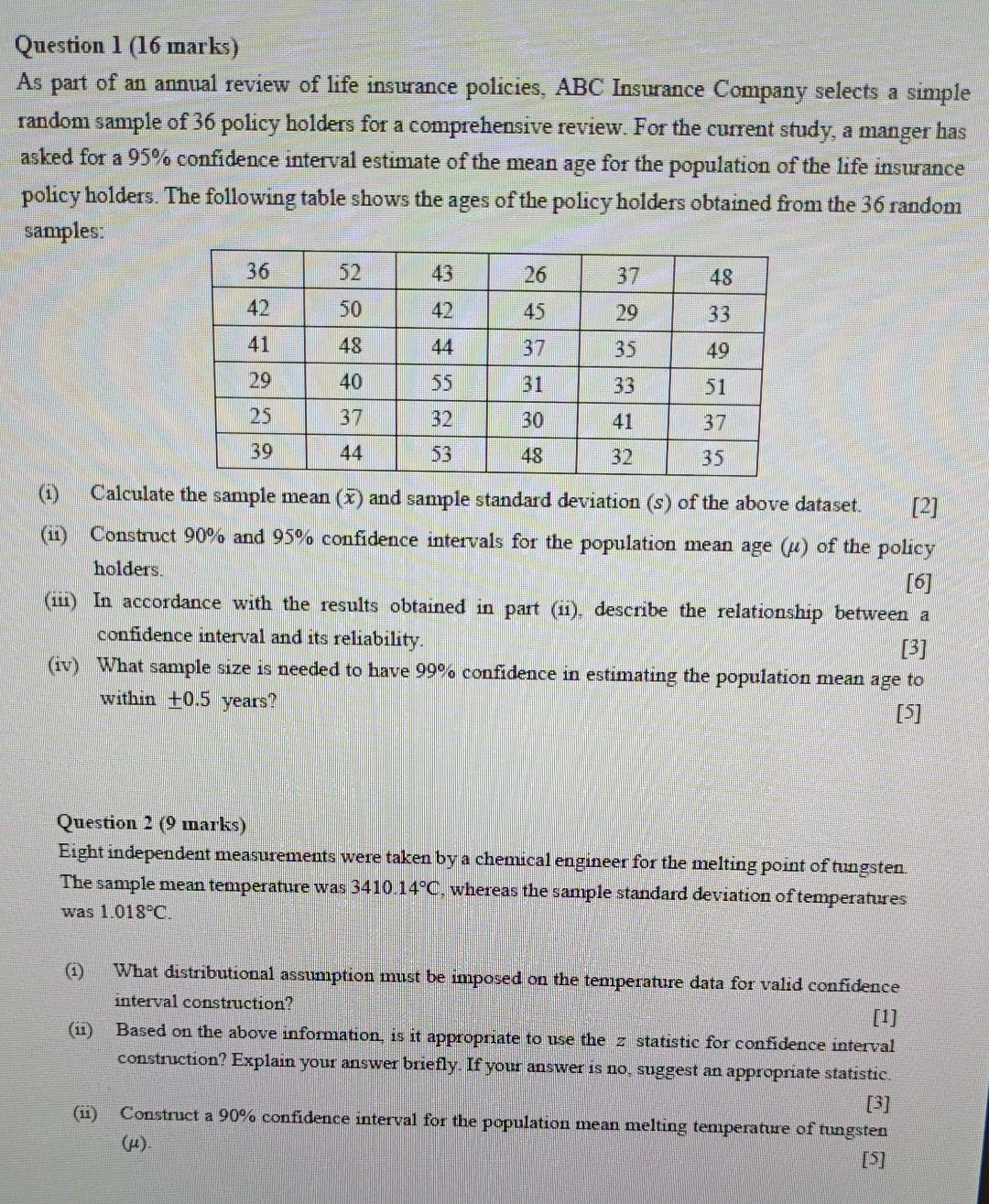 Solved Question 1 ( 16 marks) As part of an annual review of | Chegg.com