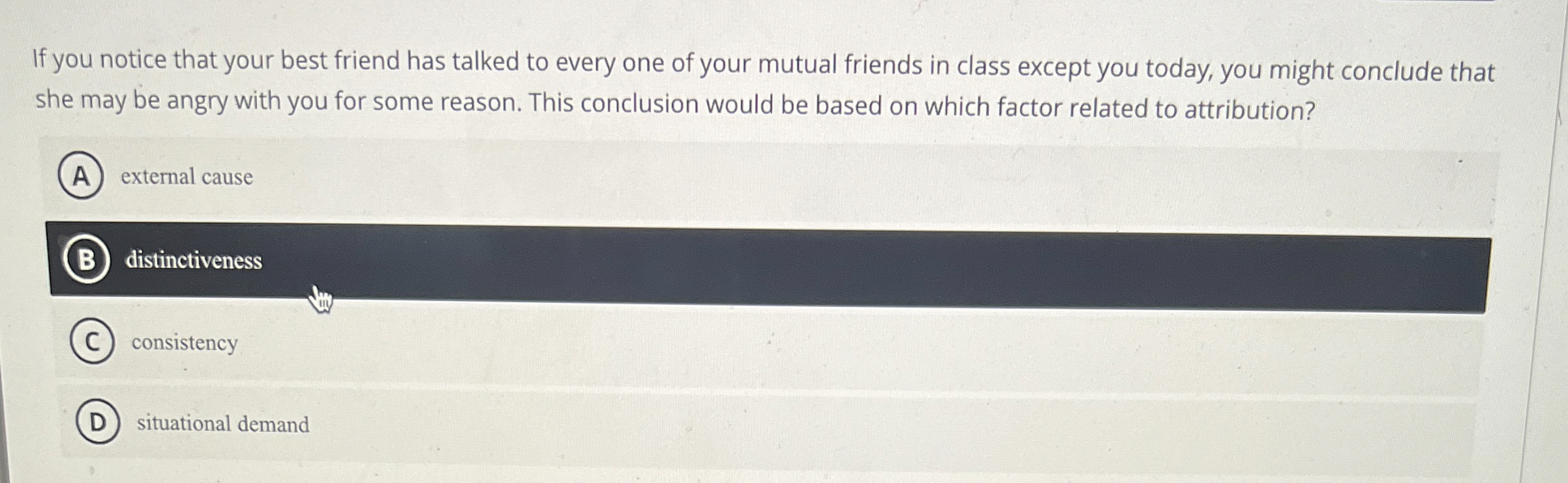 Solved If you notice that your best friend has talked to | Chegg.com