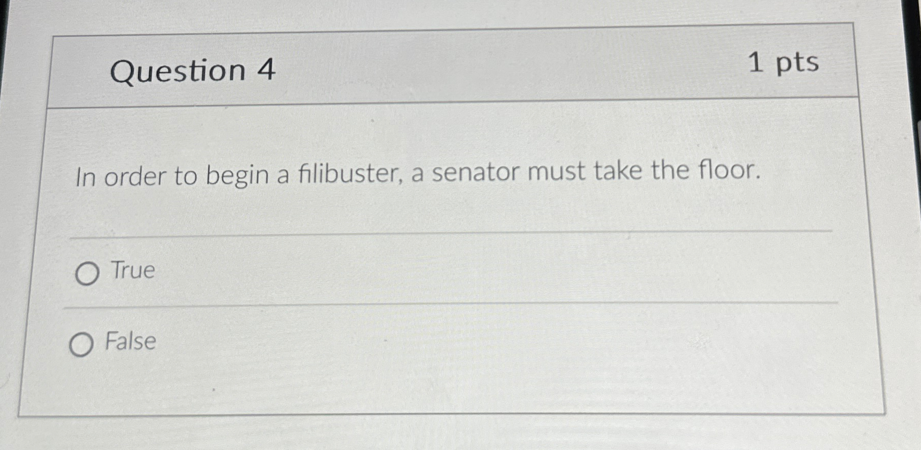 Solved Question 41 ﻿ptsIn order to begin a filibuster, a | Chegg.com