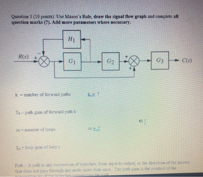 Solved Question 3 (10 points): Use Mason's Rule, draw the | Chegg.com