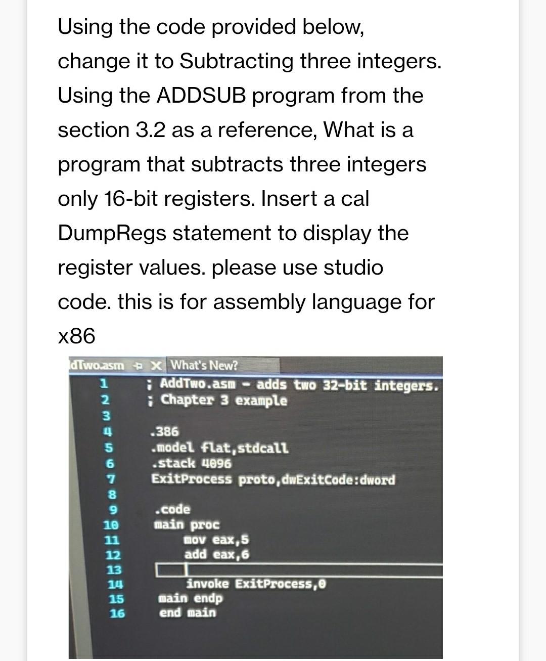 Solved Using the code provided below, change it to | Chegg.com