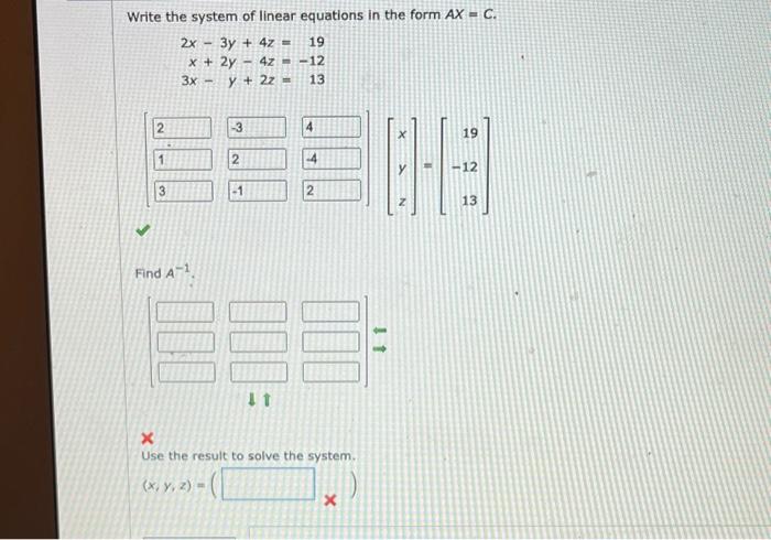 Solved Write the system of linear equations in the form | Chegg.com