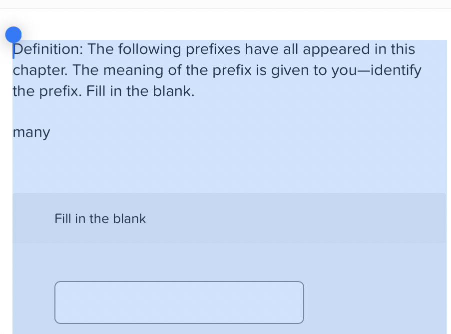 Solved Definition: The following prefixes have all appeared | Chegg.com