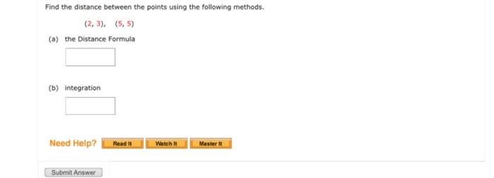 Solved Find the distance between the points using the | Chegg.com