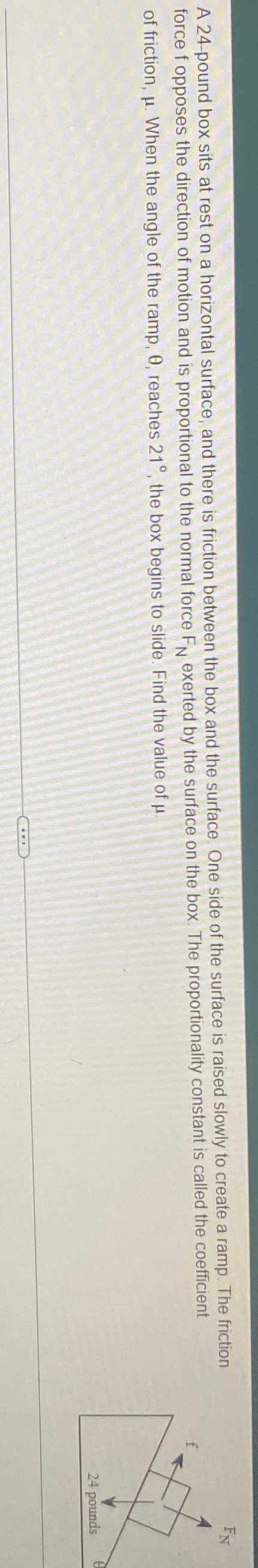 Solved A 24-pound box sits at rest on a horizontal surface, | Chegg.com