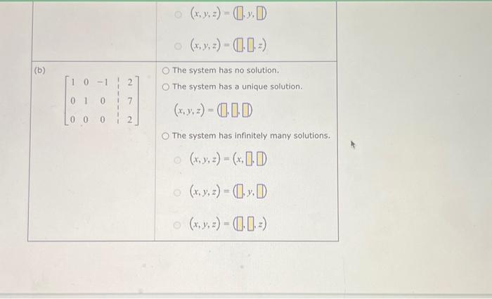 Solved Two augmented matrices for two linear systems in the | Chegg.com