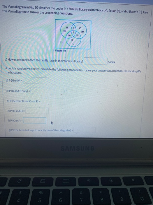 Solved The Venn diagram in Fig. 10 classifies the books in a | Chegg.com