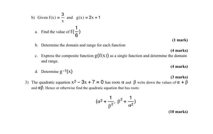 Solved b) Given f(x)=x3 and g(x)=2x+1 a. Find the value of | Chegg.com