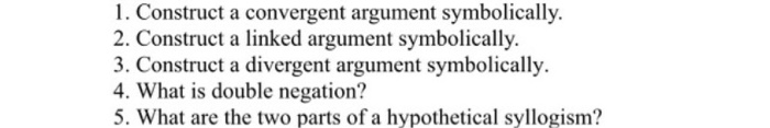 Solved 1. Construct a convergent argument symbolically. 2. | Chegg.com