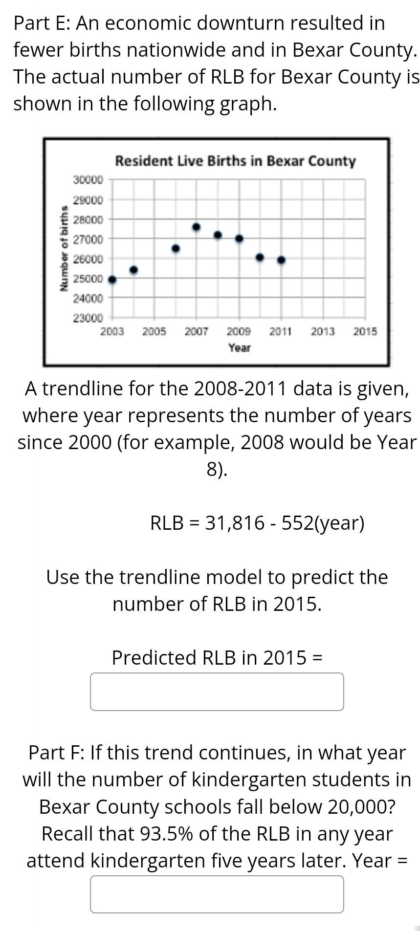 Solved "Resident Live Births" (RLB) is defined as the number | Chegg.com