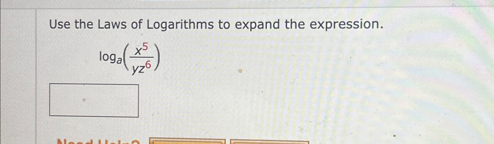 Solved Use the Laws of Logarithms to expand the | Chegg.com