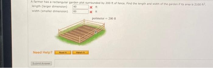 Solved A farmer has a rectangular garden plot surrounded by | Chegg.com