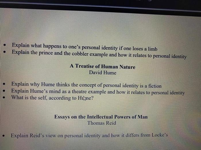 - Explain what happens to one's personal identity if | Chegg.com