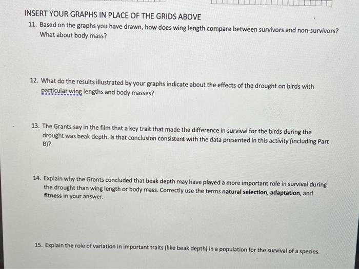 Solved PART D: Adaptive Traits and Constructing Graphs In | Chegg.com