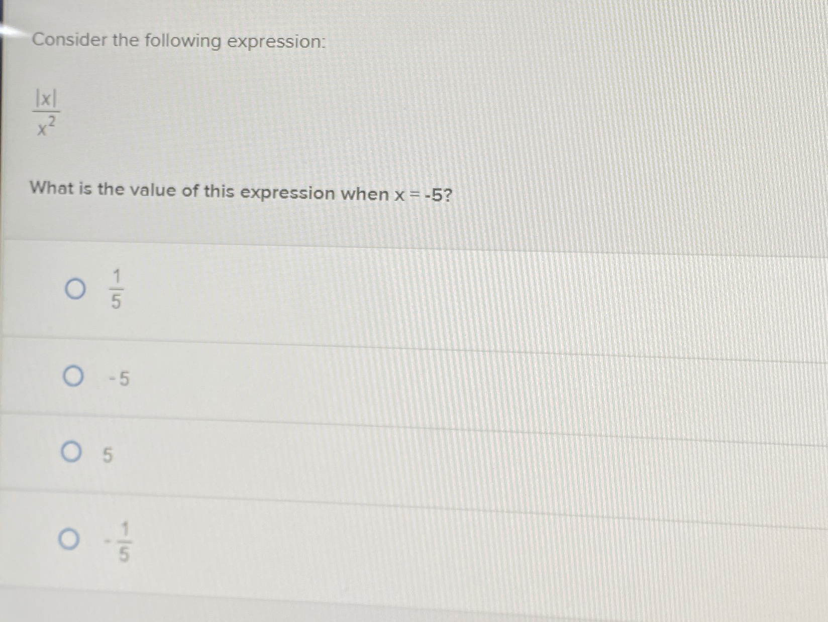 Solved Consider the following expression:|x|x2What is the | Chegg.com