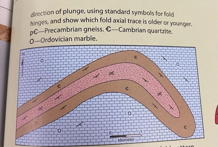 Solved 9. Following is a geologic map of a hook (Type 3) | Chegg.com