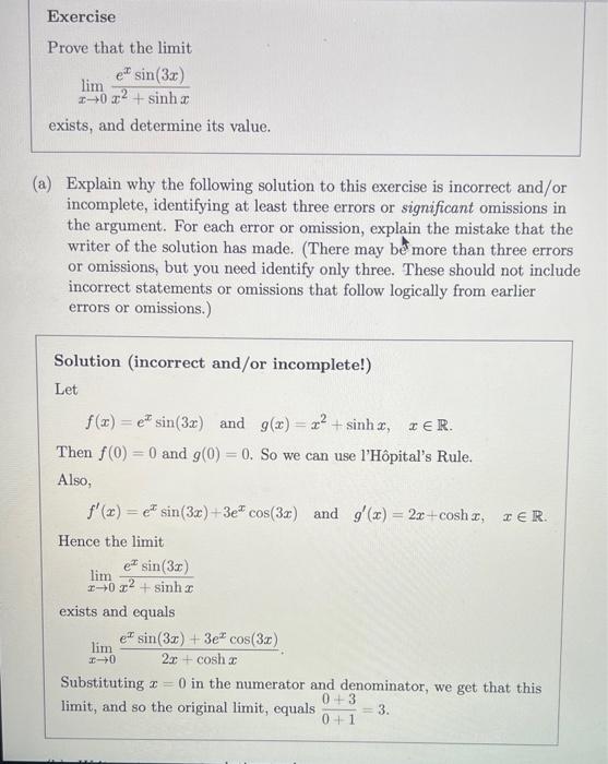 Solved Please just explain any errors in the solution, i | Chegg.com