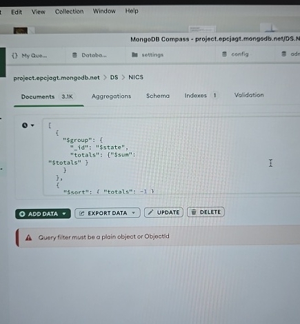 Solved I was running code and mongodb Compass but when I | Chegg.com