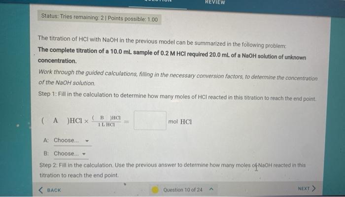 Solved REVIEW Status: Tries remaining: 2 Points possible: | Chegg.com