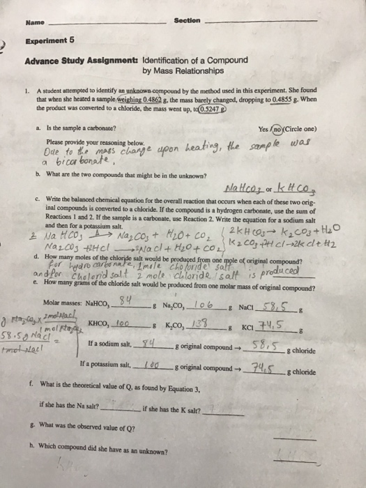 Identification of a compound by mass relationships | Chegg.com