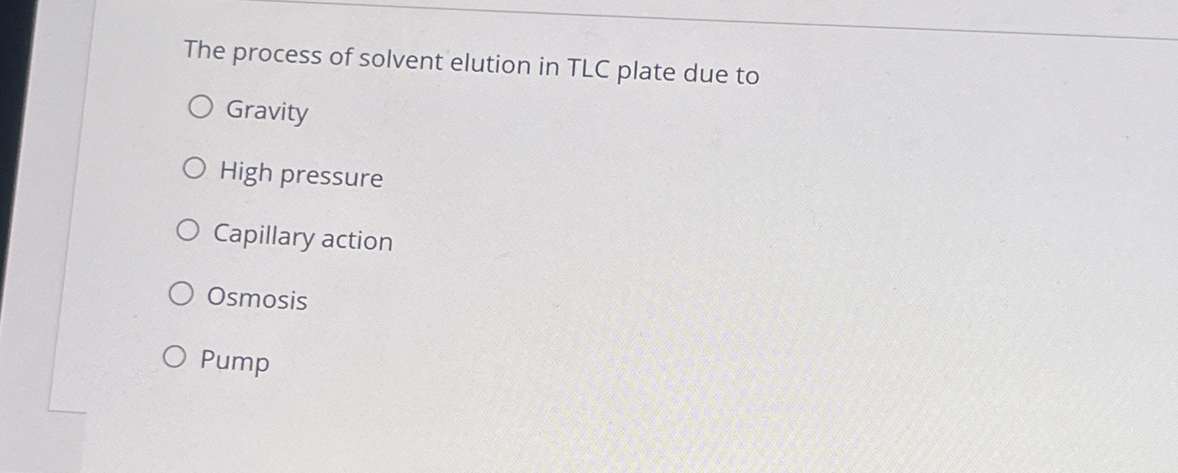 Solved The process of solvent elution in TLC plate due | Chegg.com