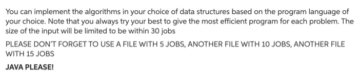 USE SHORTEST JOB FIRST (SF) ONLY USE JAVA PLEASE You | Chegg.com