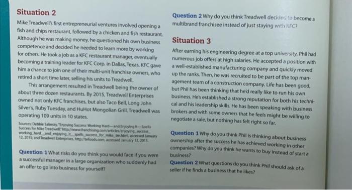 Solved Situation 2 Question 2 Why do you think Treadwell | Chegg.com