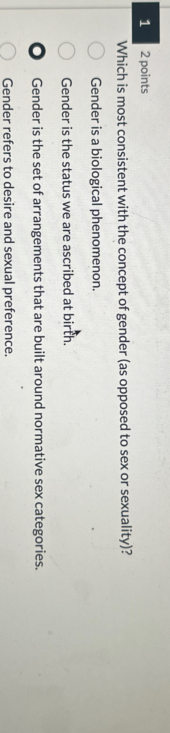 Solved 12 ﻿pointsWhich is most consistent with the concept | Chegg.com