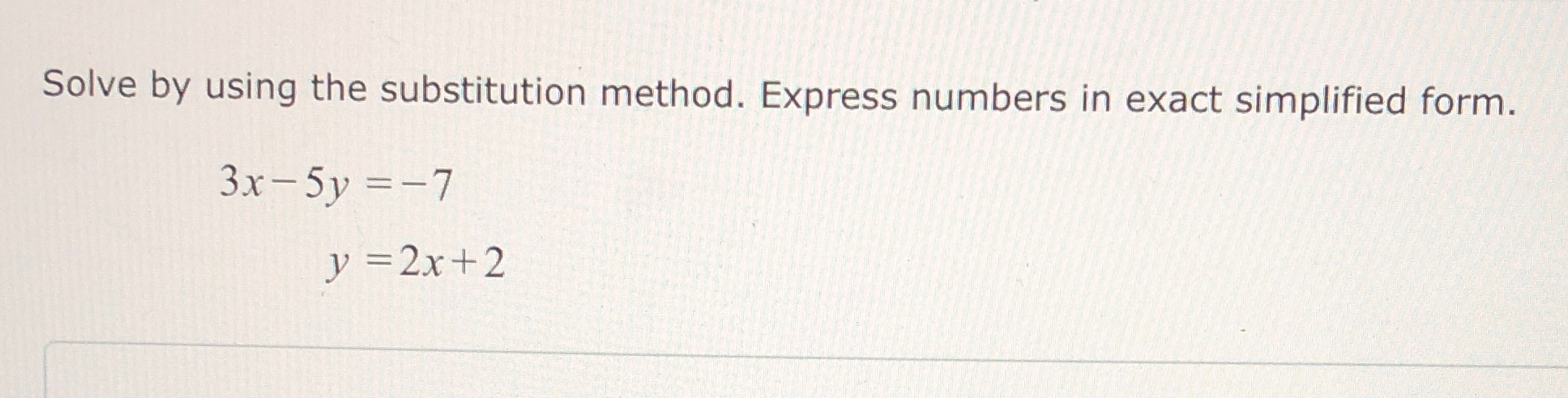 Solved Solve by using the substitution method. Express | Chegg.com