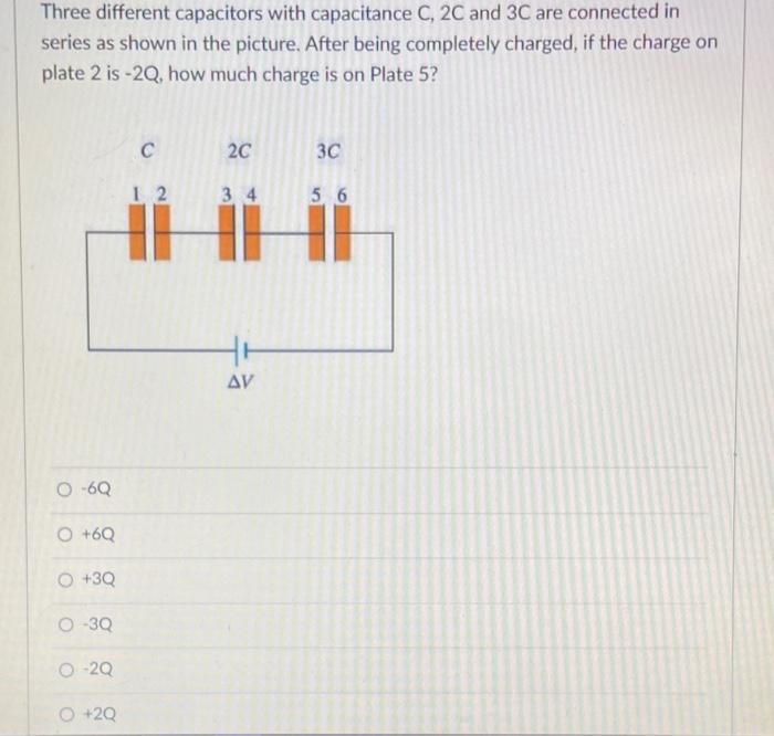 Solved Three different capacitors with capacitance C, 2C and | Chegg.com