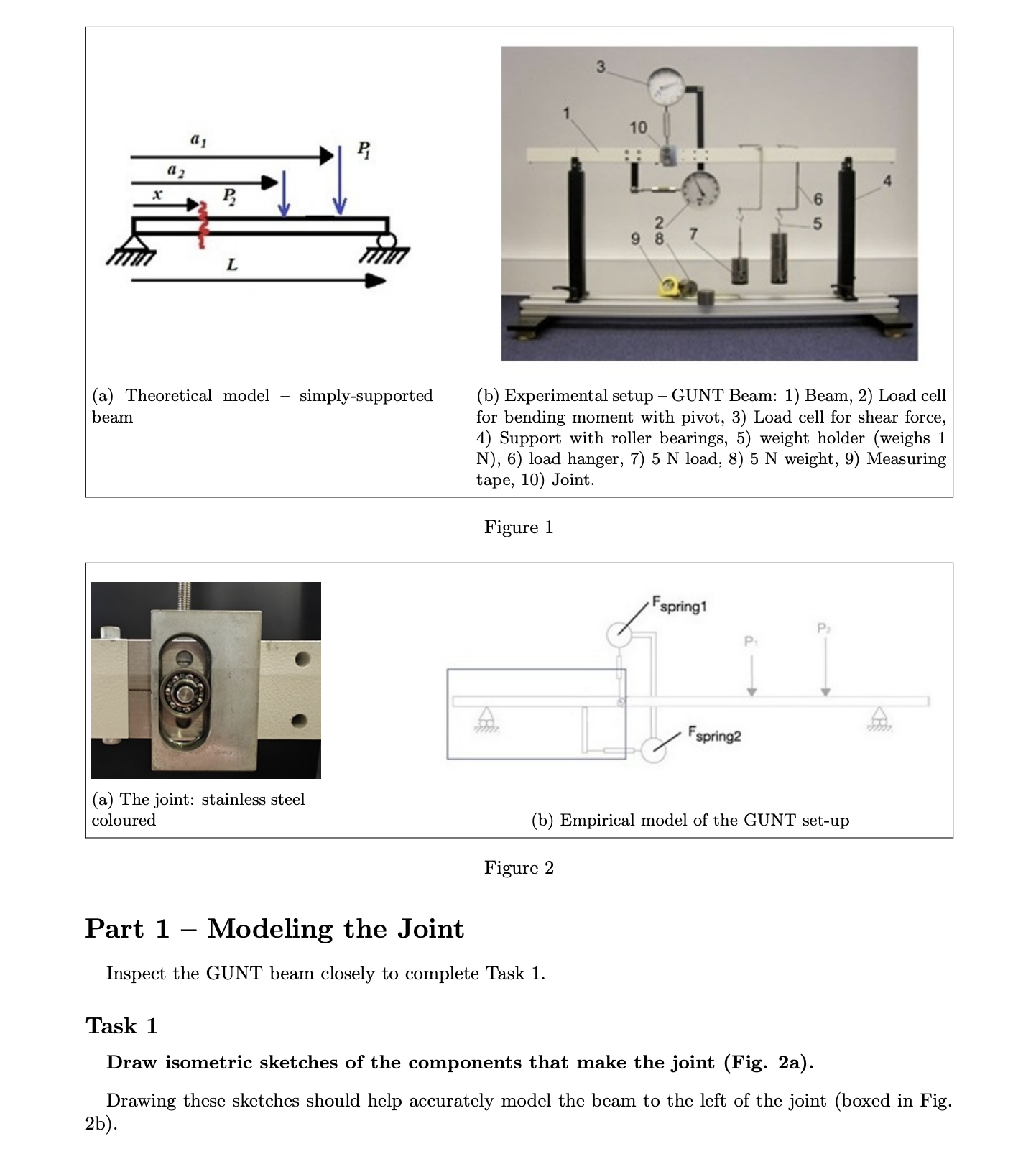 Solved Figure 2 ﻿Part 1 - ﻿Modeling the Joint Inspect the | Chegg.com